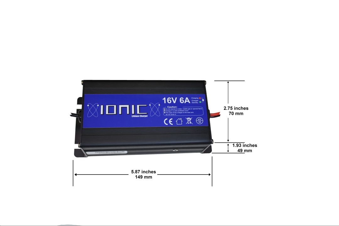 Ionic Lithium 16V 52Ah Battery | Sonar Fish Finder Battery + Charger